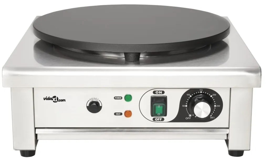 vidaXL Marketos Elektrický palačinkovač s výsuvným zásobníkem 40 cm 3000 W