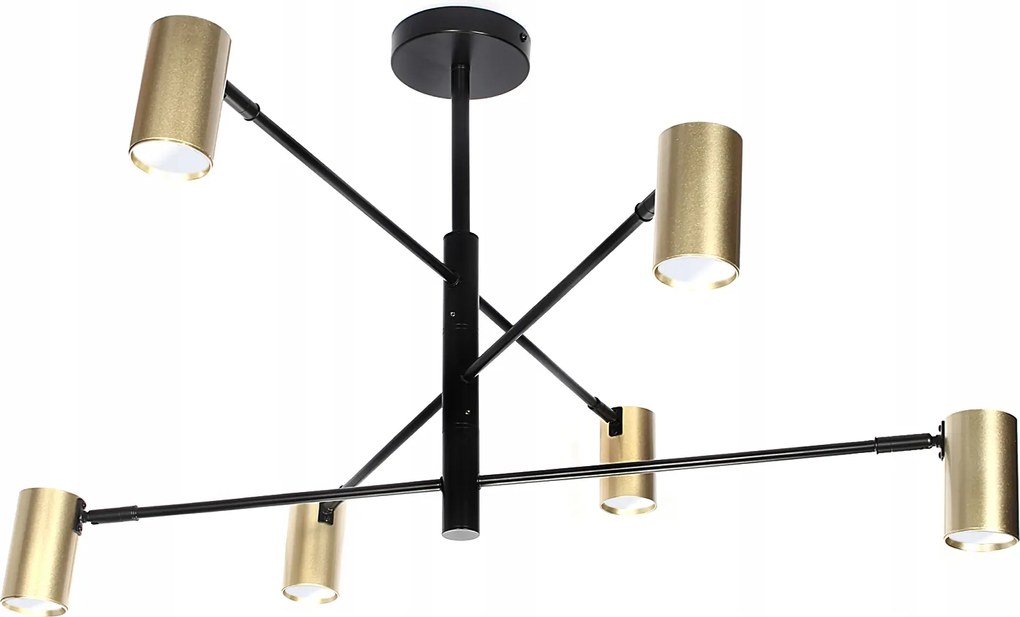 Lampa 6 x spot GU10 DD-40 černo-zlatá Moderní