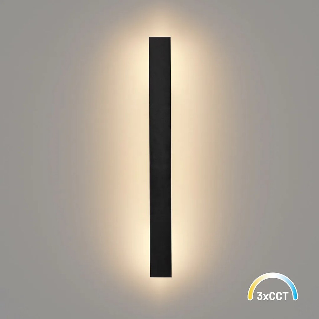 Exteriérové nástěnné LED svítidlo Wow, 1x LED 11w, 3CCT, černá, (60 cm)