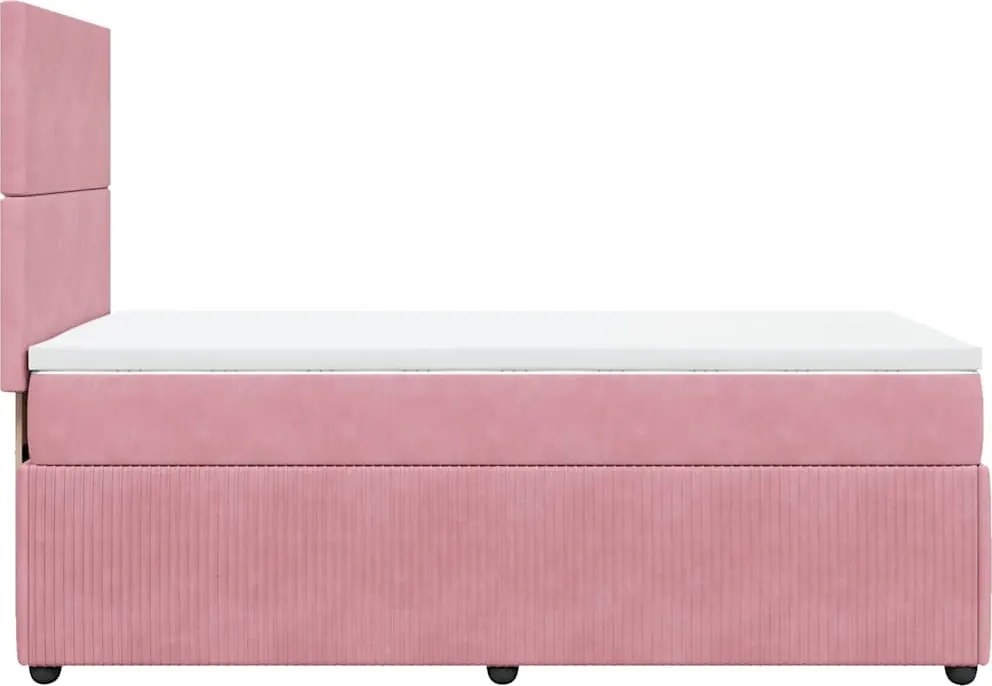 Box spring postel s matrací růžová 100x200 cm samet 3294561
