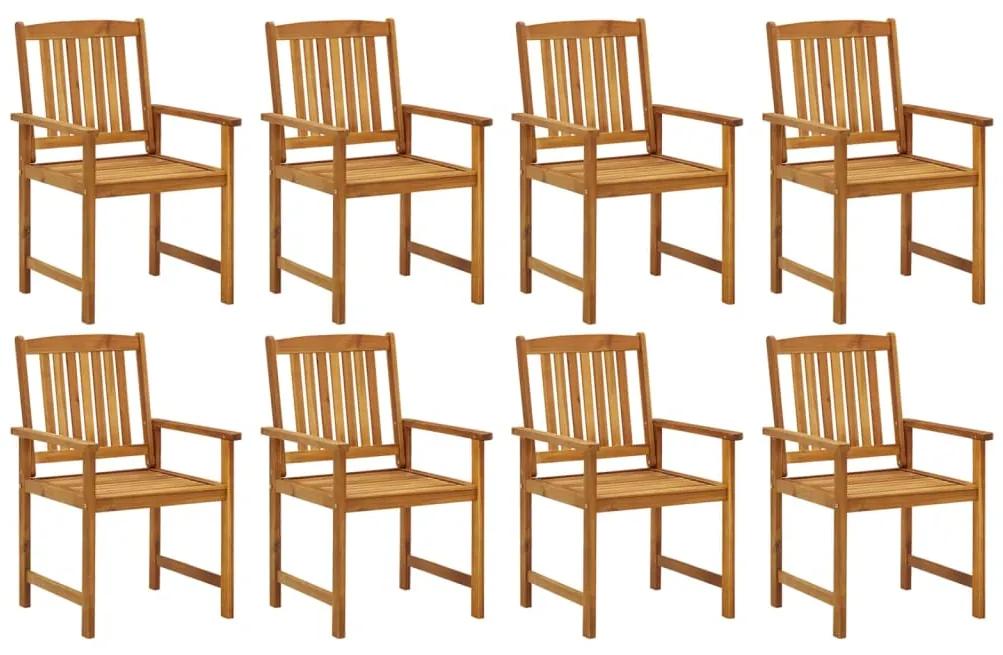 Zahradní židle s poduškami 8 ks masivní akáciové dřevo,  3078200