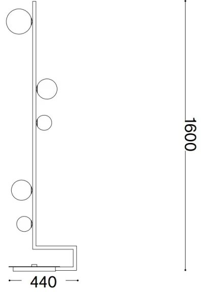 Ideal Lux - LED Stojací lampa BIRDS 5xG9/3W/230V černá/zlatá