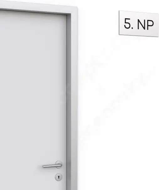 ACCEPT Označení podlaží "5. NP" - stříbrná tabulka - černý popis