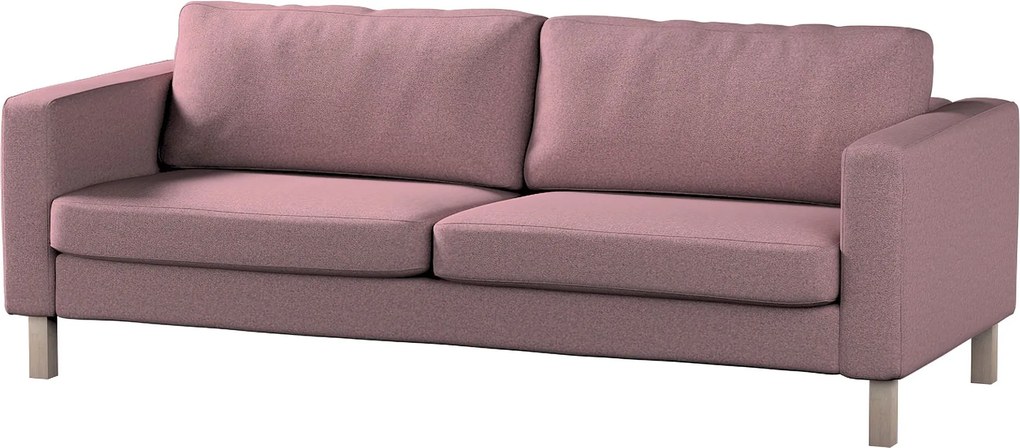 Potah na pohovku IKEA Karlstad 3-místná, nerozkládací, krátký barva růžová látka pletený vzor