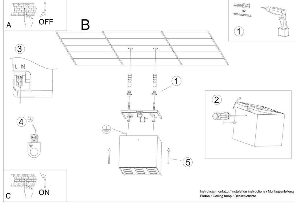 Sollux Lighting Stropní svítidlo OZZY Černá LED
