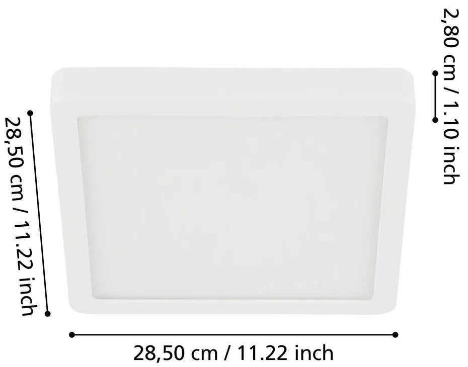 Bílé LED stropní svítidlo 28,5x28,5 cm FUEVA 5 – EGLO
