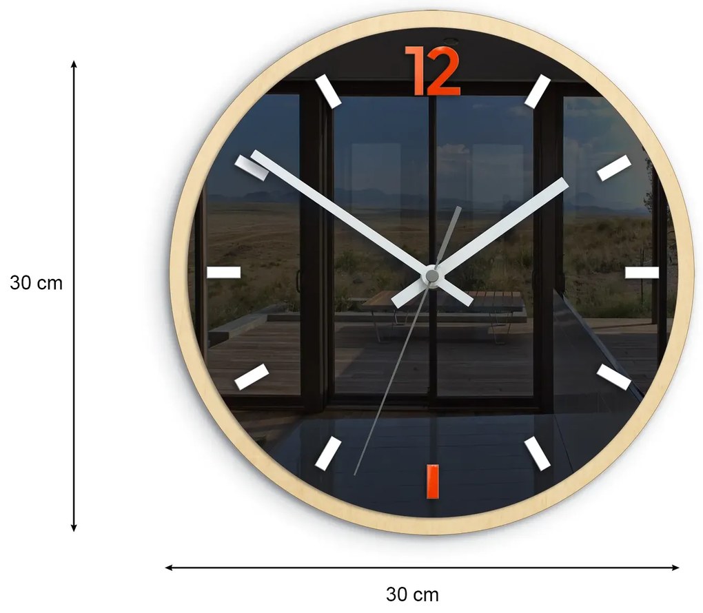 Nástěnné hodiny Grafit 30 cm oranžové/černé