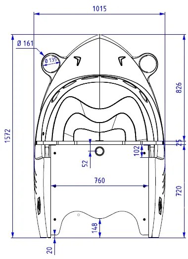 Psací stůl ve tvaru žraloka Jack - hnědá/béžová