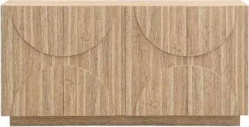 Aosom Komoda s velkým úložným prostorem, skandinávsky minimalistický design, 160 x 40 x 80 cm, přírodní barva