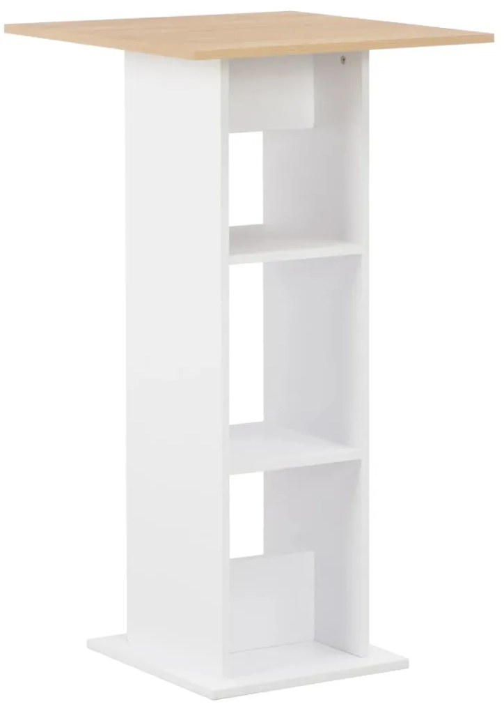 280209 vidaXL Barový stůl bílý 60 x 60 x 110 cm
