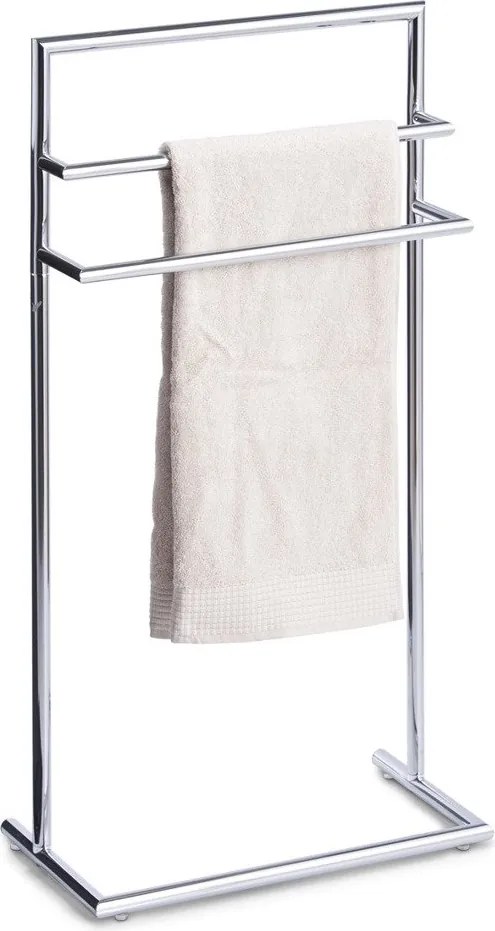 Koupelnový stojanový věšák na ručníky, 3 ramenný, chromovaný kov, ZELLER