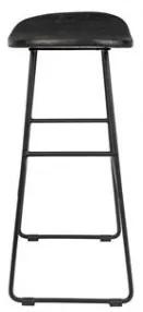 Teaková barová židle TANGLE WLL, 65 cm,černá White Label Living 1500073