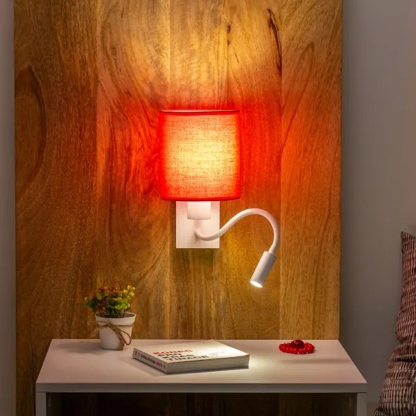 Brilagi - LED Nástěnná lampa NUBILA 1xE27/25W/230V + LED/3W bílá/červená