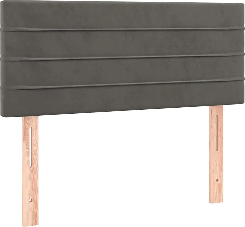 Box spring postel s matrací a LED tmavě šedá 100x200 cm samet 3134448