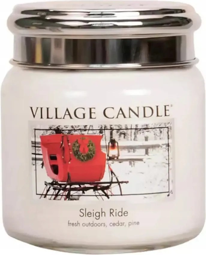 Střední svíčka Sleigh Ride Village Candle