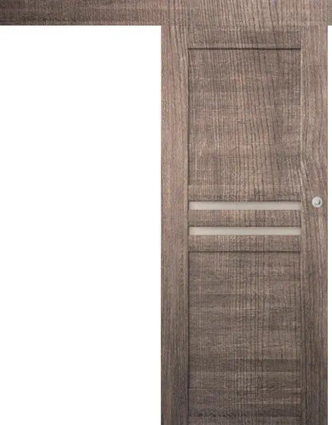 posuvné interiérové dveře na stěnu vasco doors MADERA model 4 Průchozí rozměr: 70 x 197 cm, Orientace dveří: Levé dveře, Dekor: Dub kartáčovaný