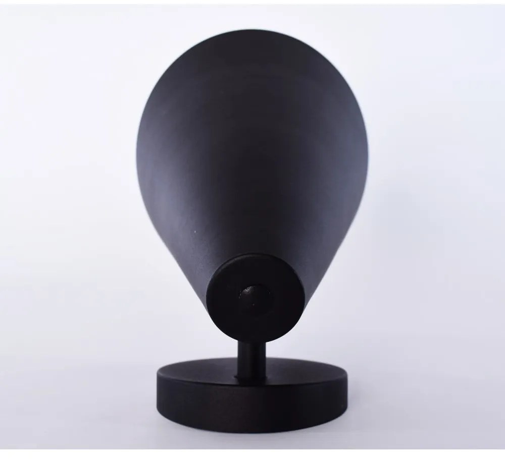 Černé nástěnné svítidlo SULION Lisboa, výška 16 cm