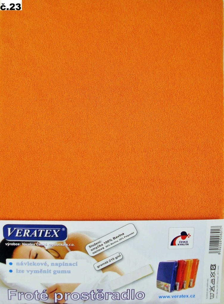 Veratex Froté prostěradlo 160x200/20 cm (č.23-oranžová)  Froté