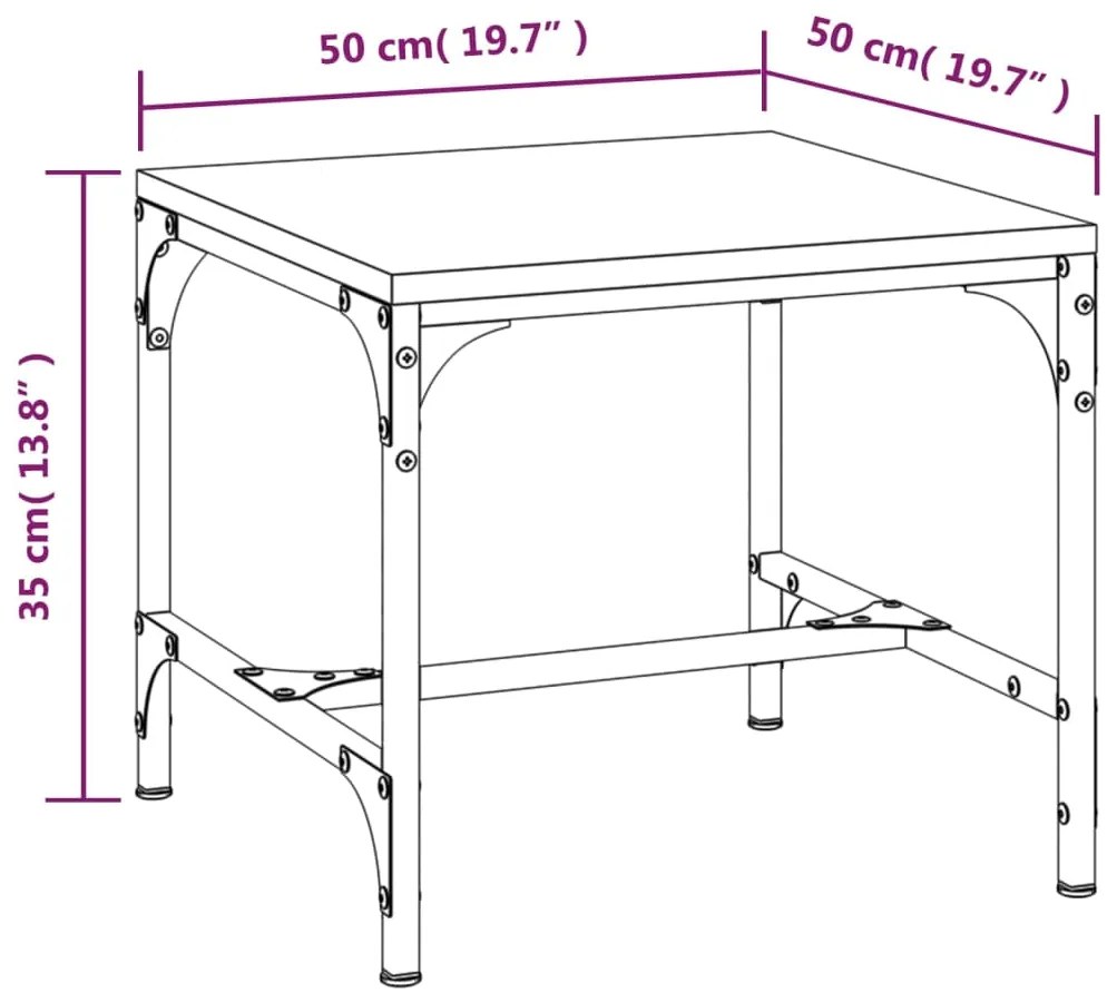 Konferenční stolek černý 50x50x35 cm kompozitní dřevo - Default Title