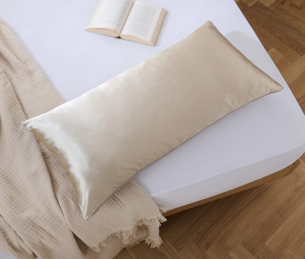 Tchibo - Povlak na polštář z hedvábí a bavlny - barva: béžová