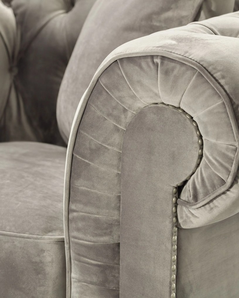 Křeslo Chesterfield Classic Velvet Dark Grey 118x96x77cm