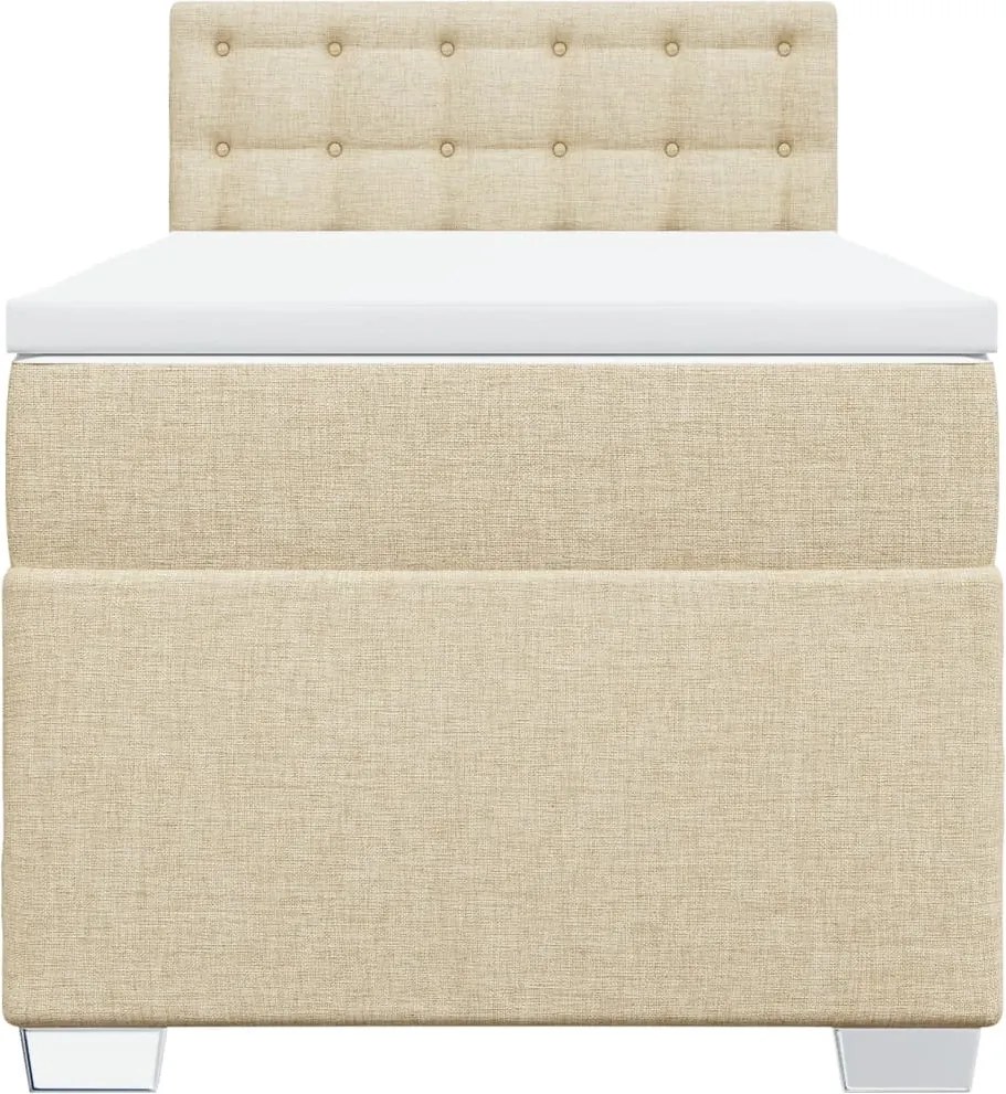 Box spring postel s matrací krémová 100 x 200 cm textil 3288118
