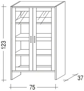 Gazel SENDY Beta komoda prosklená přírodní