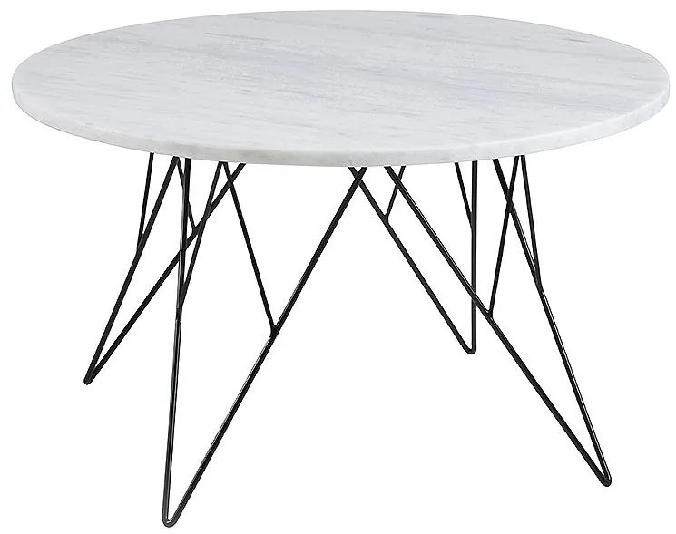 Design by scandinavia Konferenční stolek Stark, 80 cm, mramor, mramor / černá 5244