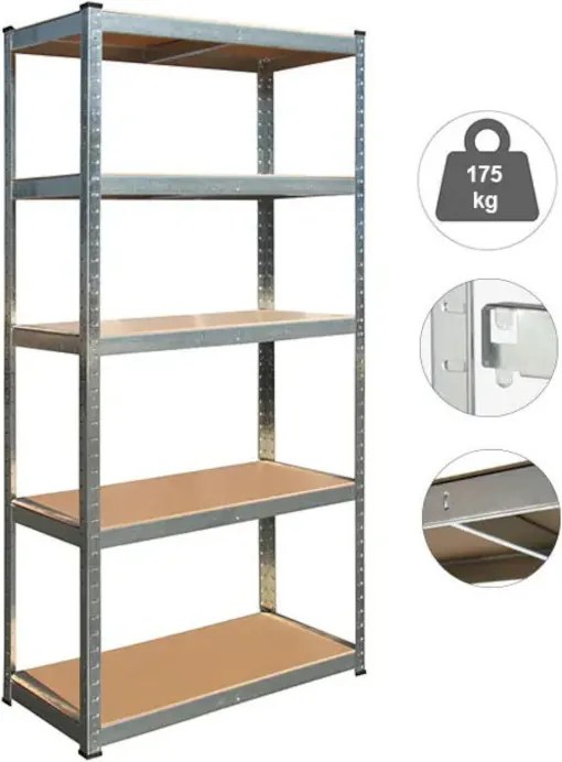 Fistar Regál 180x100x60 cm kovový zinkovaný 5-policový, nosnost 750 kg