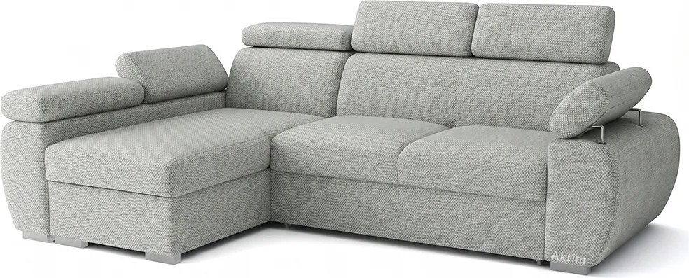 Sedací souprava BASTON | 170x255 cm | rozkládací + úložný prostor | aragon 90 šedá | FUNKČNÍ TKANINA