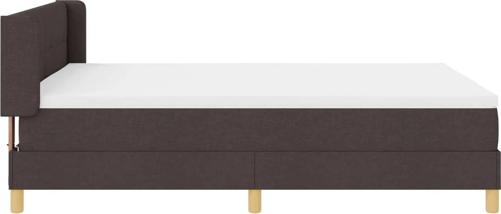 Postel s boxspringem s čelo Tmavě hnědá 200 x 160 cm textil 3341303