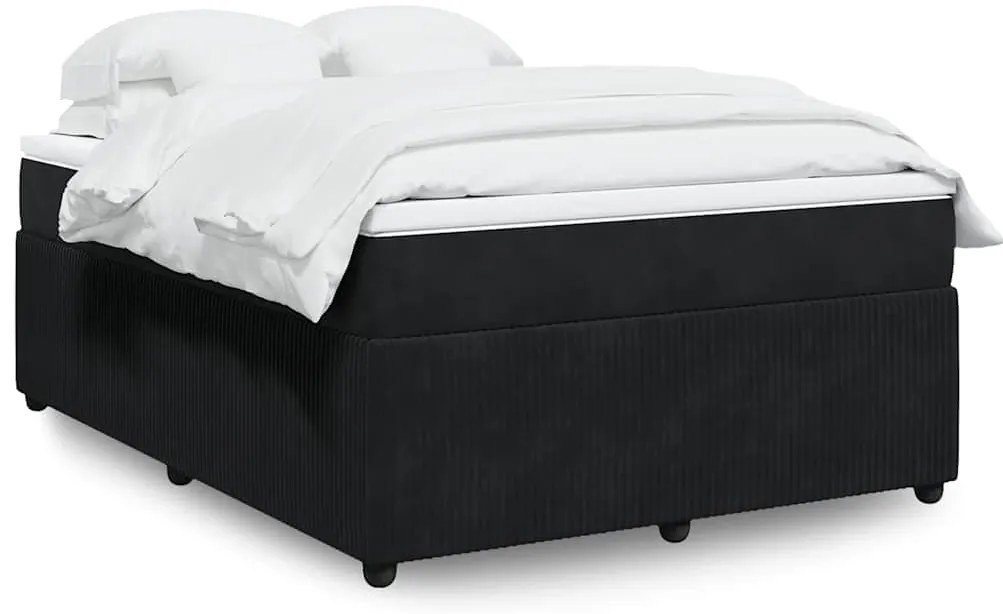 Box spring postel s matrací černá 140 x 190 cm samet 3285640