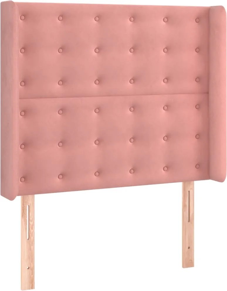 Box spring postel s matrací a LED růžová 90x190 cm samet 3139780