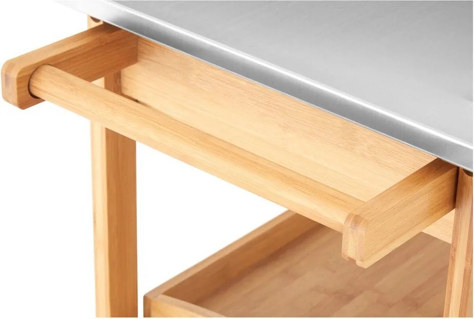 Bambusový servírovací stolek na kolečkách 41x58 cm Harlow – Premier Housewares