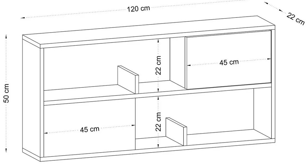 Police se skříňkou Flora White