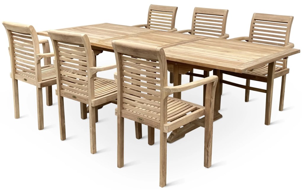 Noela Dřevěný zahradní nábytek Faisal I. teak set 1+6