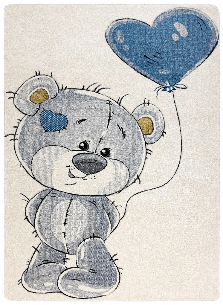 Dywany Łuszczów, Dětský kusový koberec Petit E1593 Teddy bear cream, 140x190, šedá, dětský pokoj