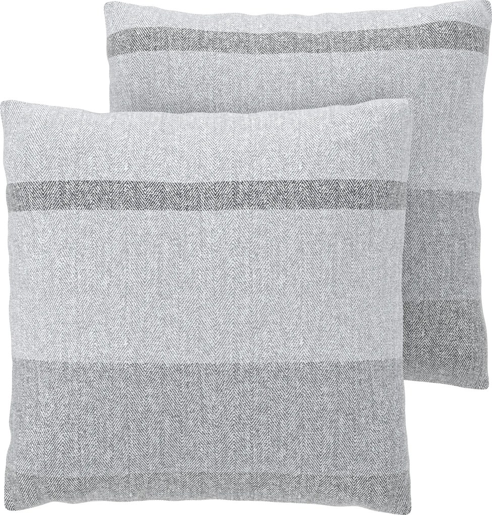 Livarno® Potah na polštář Renforcé, 50 x 60 cm, 2 kusy (pruhy/šedá)