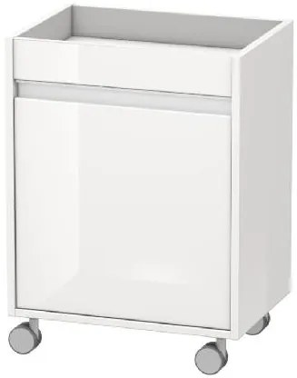 Duravit Ketho - Skříňka pojízdná 670x500x360 mm, pravá, 1 dvířka, lesklá bílá KT2530R2222