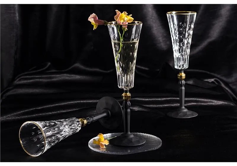 BOHEMIA PRESTIGE CONTE BLACK SKLENICE NA ŠAMPAŇSKÉ 170ML SADA 6 KS