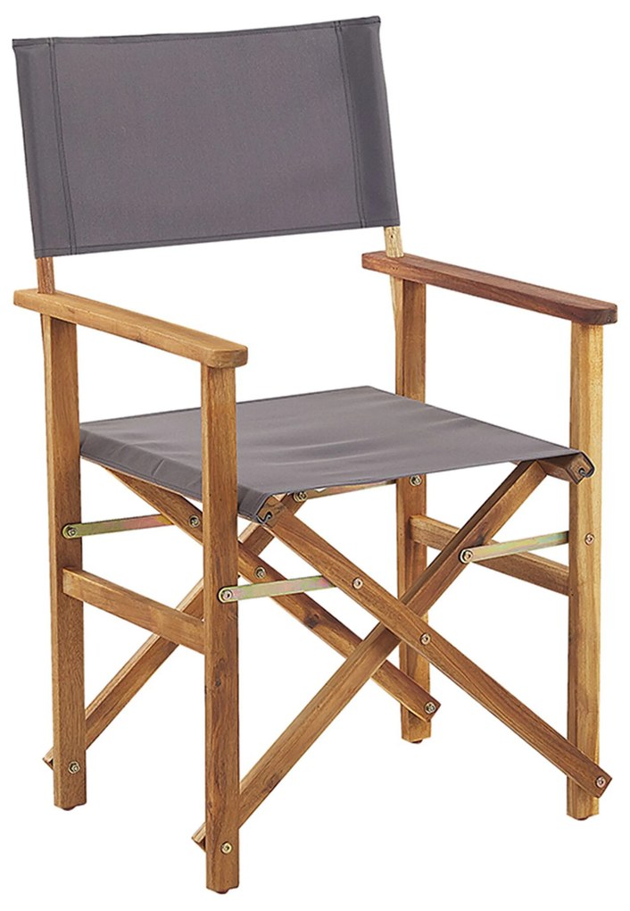 Sada 2 zahradních židlí a náhradních potahů světlé akáciové dřevo/vzor tukan CINE Beliani