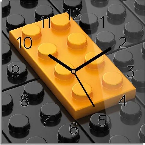 Moderní skleněné hodiny Tichý mechanismus Kostky 30x30