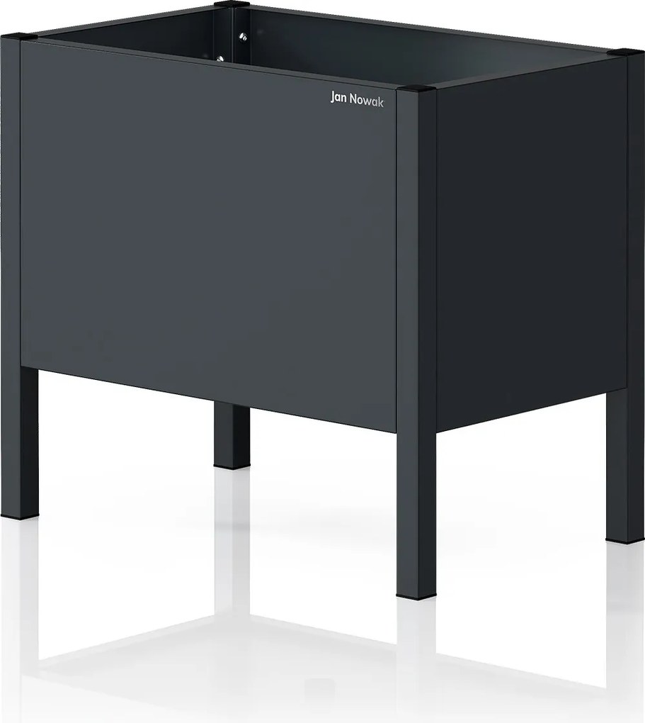 Malý antracitový kovový obal na květináč: DAISY 400 x 350 x 250 mm