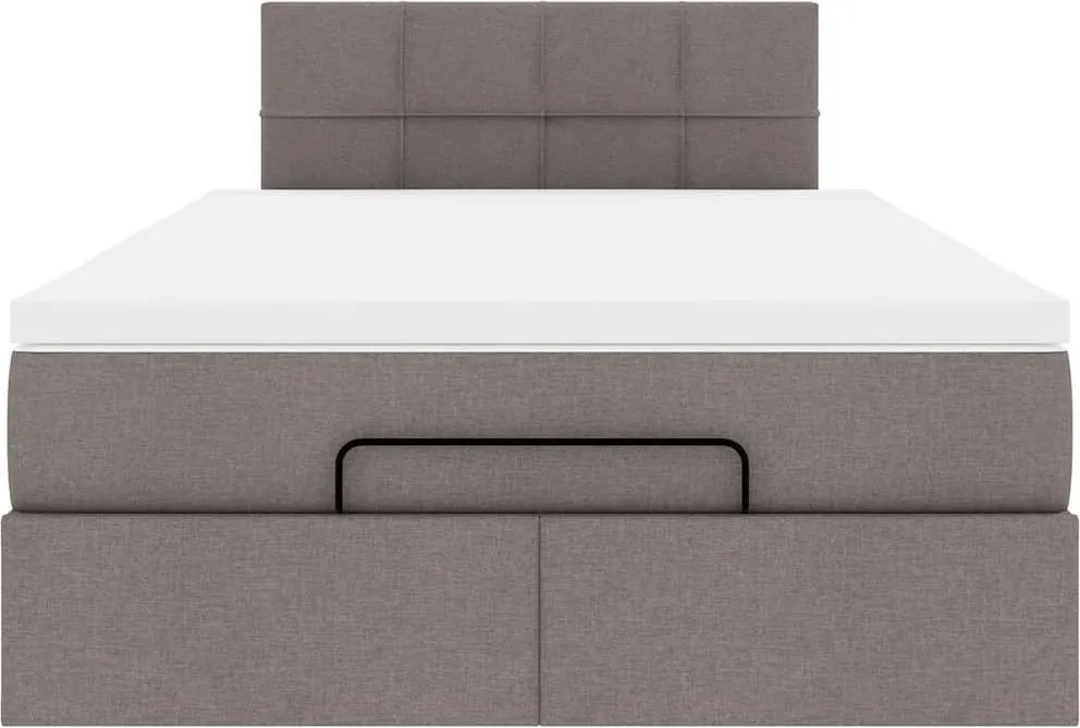 Osmanský rám postele s matrací taupe 120x200cm textil 3311453
