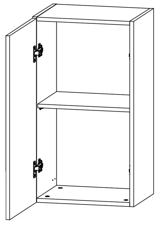 ASPEN gr | horní skříňka G40 | LEVÁ | šedá lesk