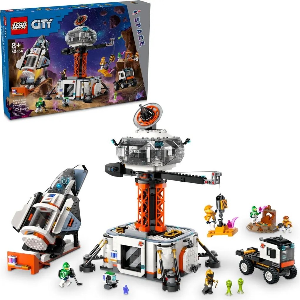 Lego stavebnice lego city 60434 vesmírná základna a startovací rampa pro raketu