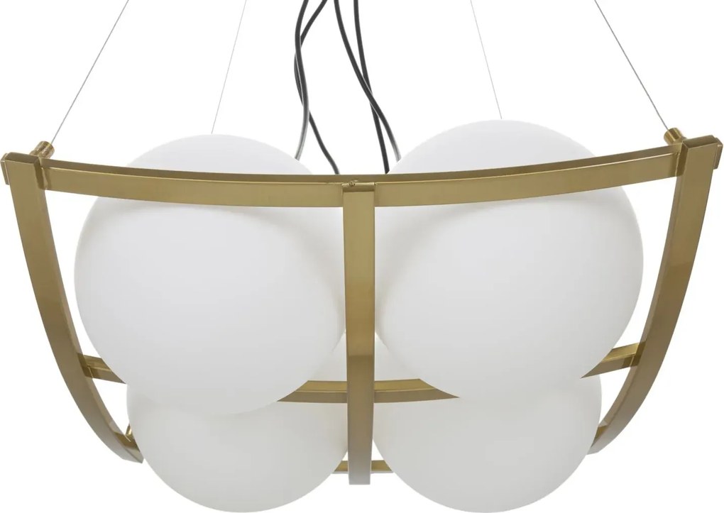 Závěsný lustr Japany 45 cm zlatý/bílý
