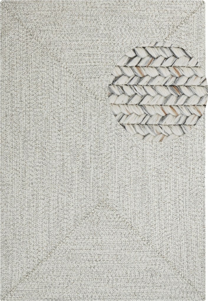 Kusový koberec Braided 105553 Light Melange – na von aj na doma, 80x150, biela, chodba / predsieň, Hanse Home