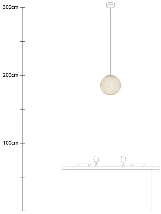 creative cables Stínidlo tvaru koule z polyesterového vlákna - 100% vyrobené ručně Barva komponentu: Béžová, Velikost ⌀: L - 42cm