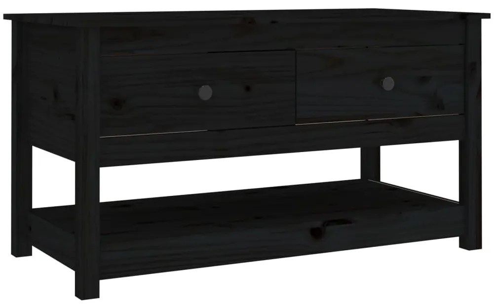 820925 vidaXL Konferenční stolek černý 102 x 49 x 55 cm masivní borové dřevo